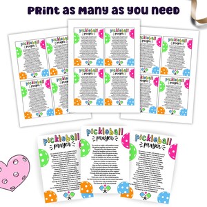 Pickleball Prayer Tags & Card, Printable Pickleball Tags, Pickleball ...
