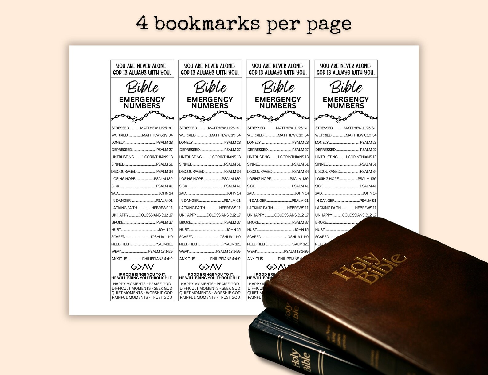 Prison Ministry Bible Verse Bookmarks, Jail Ministry, Bible Emergency ...