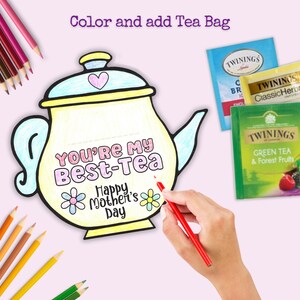 Printable Mother's Day Teapot Craft Kids Activity Tea Lover Gift for ...