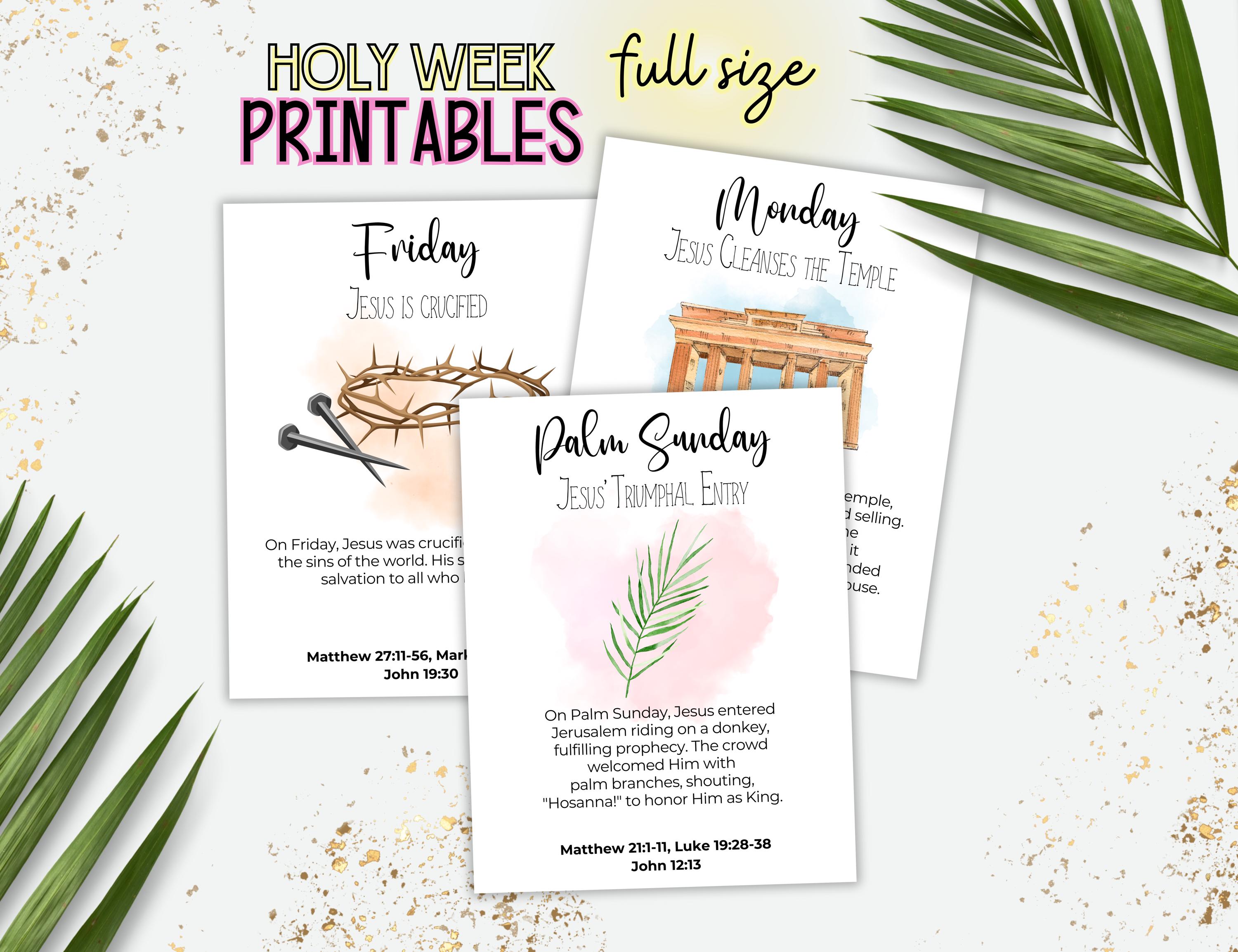 Holy Week Printable, Easter Story, Easter Advent Printable, Easter ...