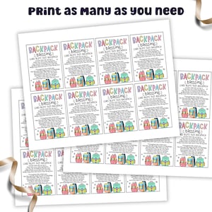 Backpack Blessing Kit, Back to School Blessing, Backpack Prayer, First ...