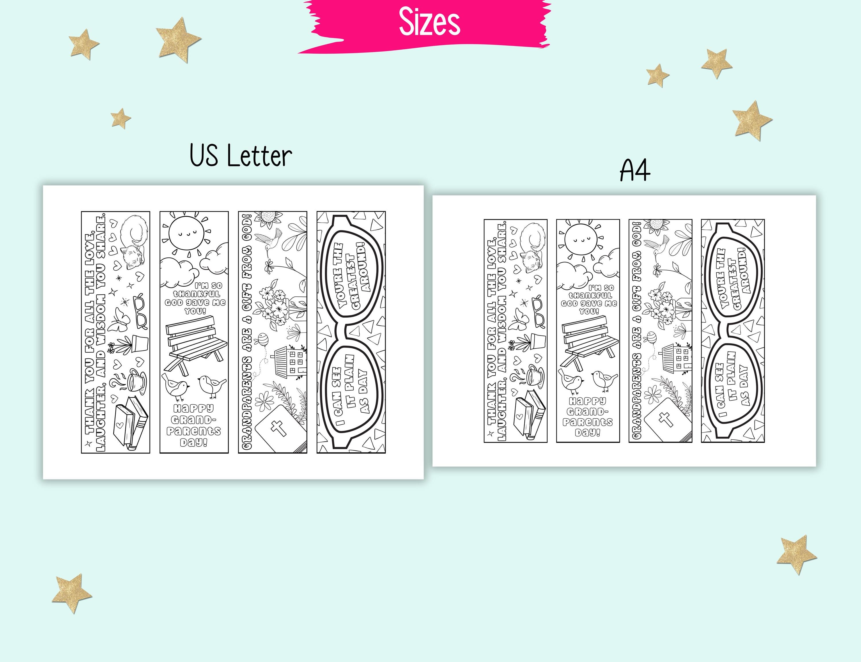 Grandparents Day Bookmarks, Printable Grandparents Day Classroom ...