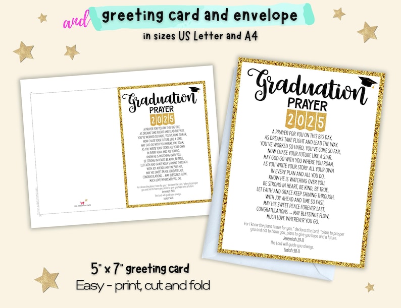 Christian Graduation Card, Graduation Blessing Card for Graduates ...
