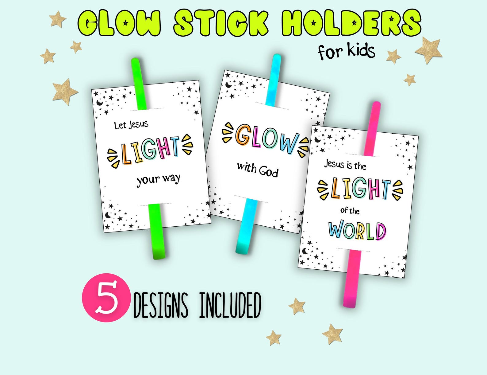 Glow Stick Tags, Let Your Light Shine, Glow Stick Gift Tag Holders for ...