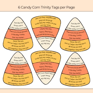 Candy Corn Trinity Tag Christian Halloween Treat Tag for Goody Bag ...