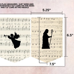 Christmas Nativity Bunting Flags, Christmas Mantle Garland Nativity ...