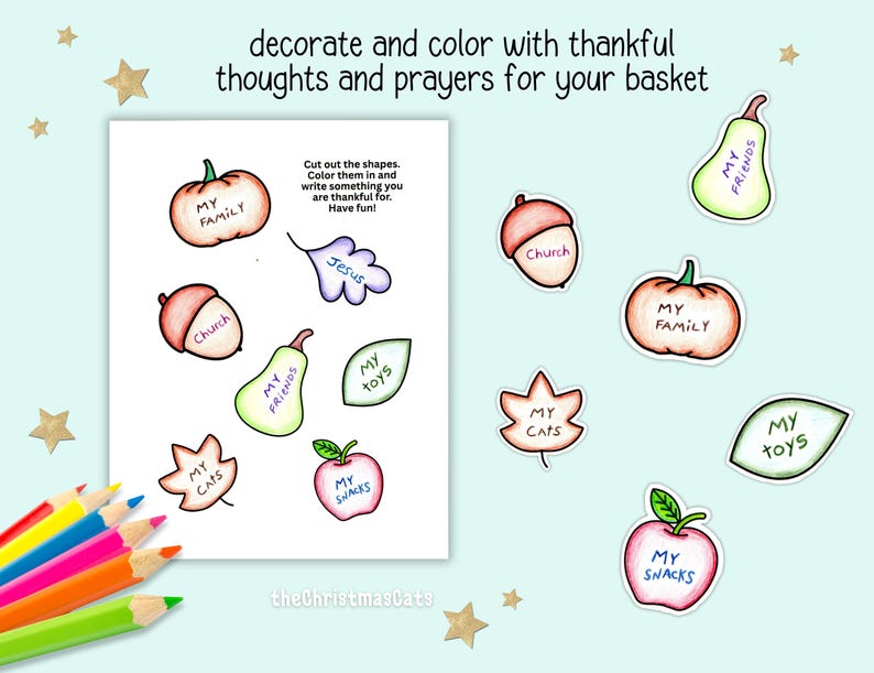 Blessing Basket Paper Craft, Fall Sunday School Lesson for Kids, Basket ...