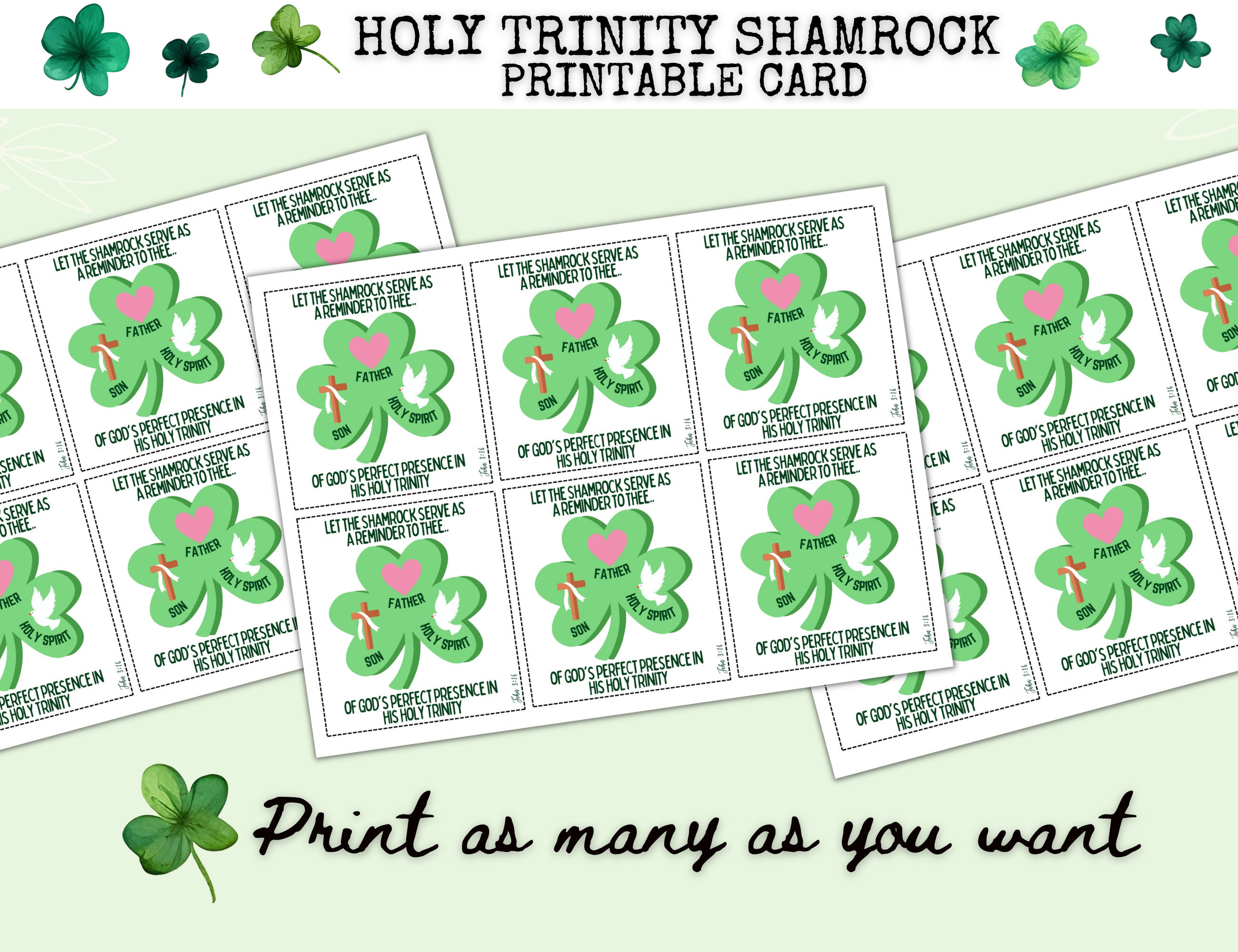 Shamrock Holy Trinity - St. Patrick's Day Bible Verse Cards, Father ...