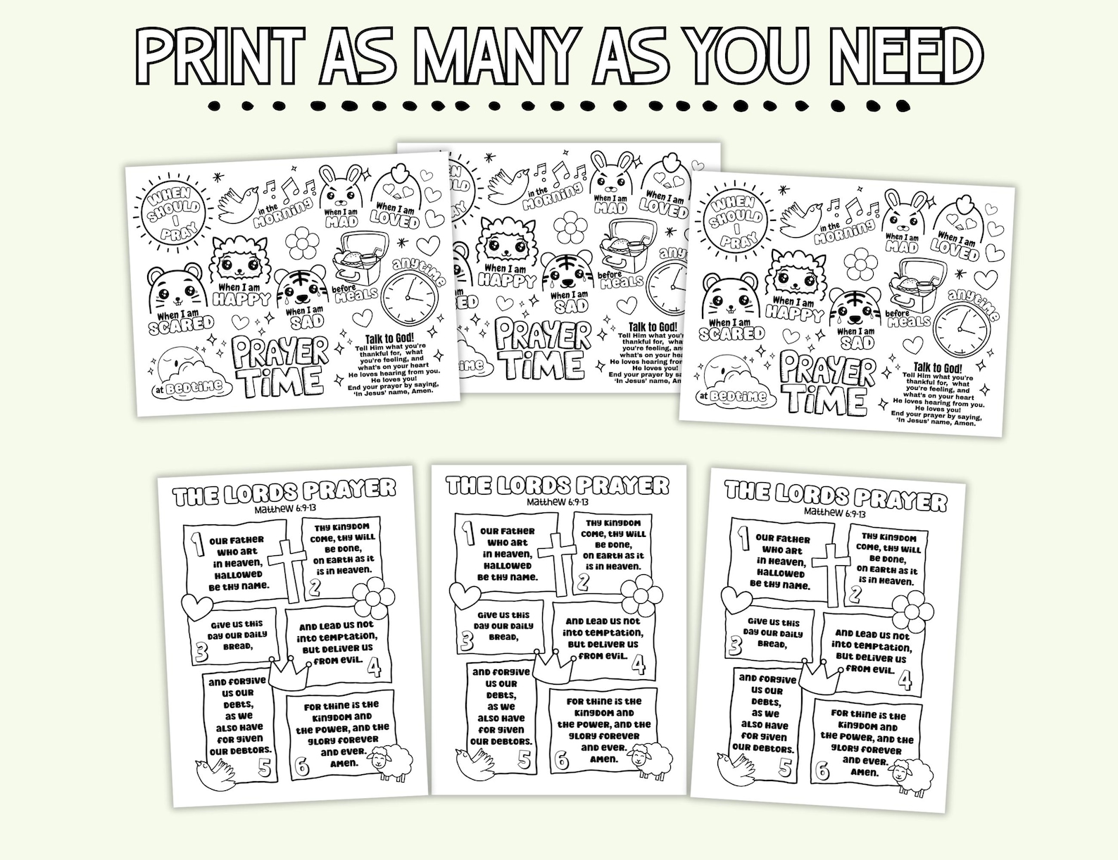 How to Pray Coloring Activity & the Lord'd Prayer Coloring Sheet for ...