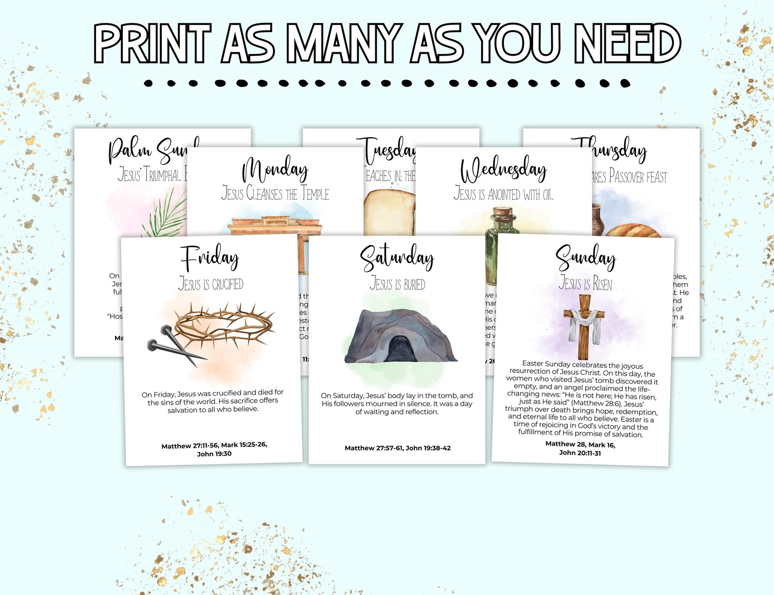 Holy Week Printable, Easter Story, Easter Advent Printable, Easter ...