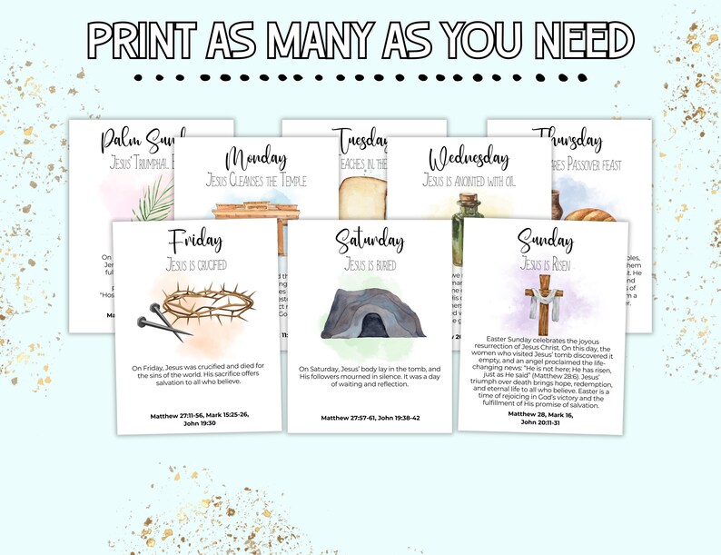 Holy Week Printable, Easter Story, Easter Advent Printable, Easter ...