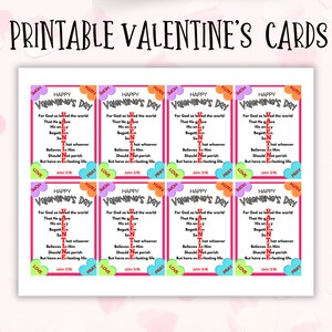 John 3:16 Valentine's Day Bible Verse Cards, Printable Scripture Cards ...