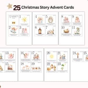 Advent Scripture Cards for Kids, Advent Cards for Kids, Nativity Advent ...