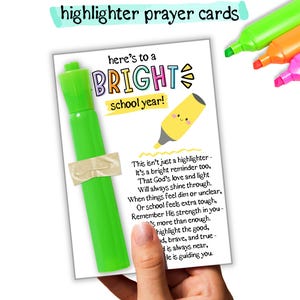 Highlighter Prayer Tags, Back to School Prayer Tag, Highlighter Tags ...