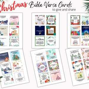 Christian Christmas Bible Verse Cards, Printable Scripture Cards ...
