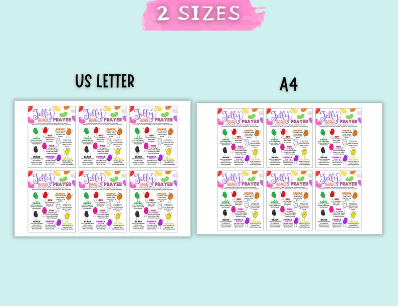Jelly Bean Prayer Tags, Jelly Bean Poem Printables, Kids Easter Treat ...