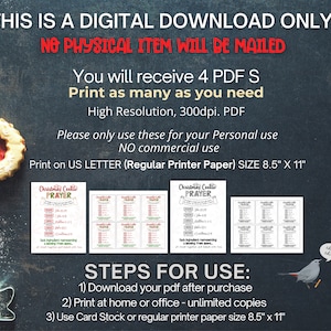 Christmas Prayer for Tray of Cookies, Printable Christmas Tag With ...