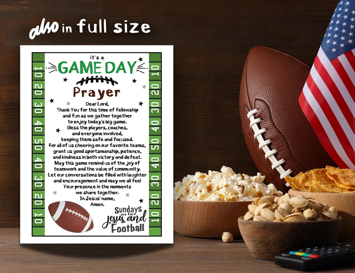 Football Party Prayer Cards, Football Prayer, Christian Football Party ...
