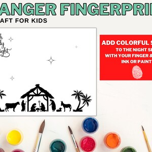 Manger Fingerprint Craft, Thumbprint Craft for Kids, Christmas Craft - Etsy