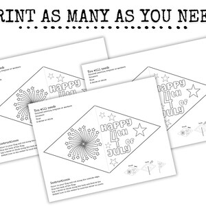 4th of July Coloring Flag Activity for Kids, Printable Flag on a Stick ...