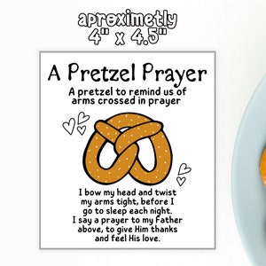 Pretzel Prayer Poem Gift Tags for Kids Church, Christian Summer Camp ...