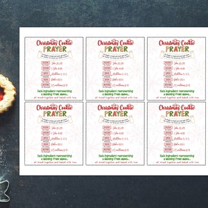 Christmas Prayer for Tray of Cookies, Printable Christmas Tag With ...