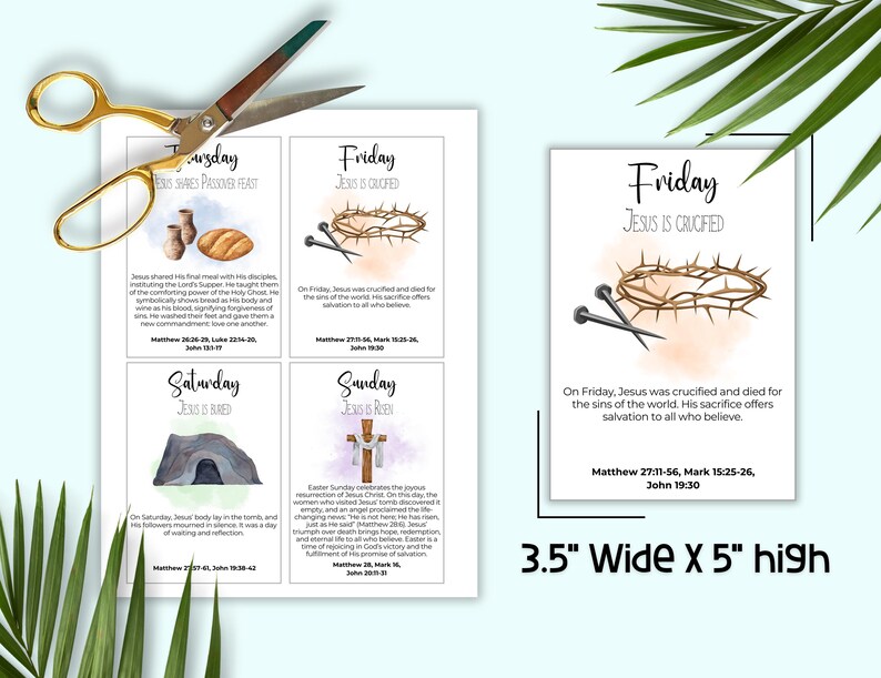 Holy Week Cards, Easter Story Cards, Easter Advent Printable, Easter ...
