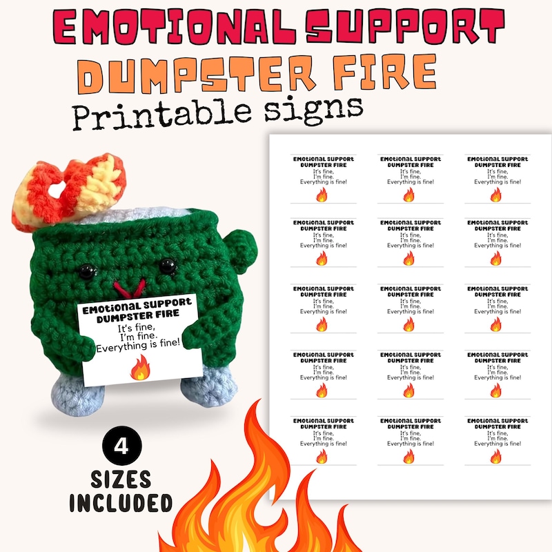 Emotional Support Dumpster Fire Crochet Pattern - Etsy