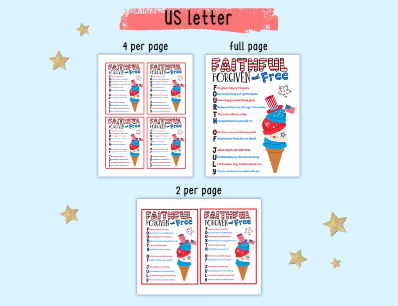 Fourth of July Blessing Cards, Christian July 4th, Religious Patriotic ...