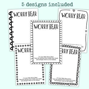 Worry Bear Pocket Hug Cards, Pocket Hug Tags, Pocket Hug Printable ...
