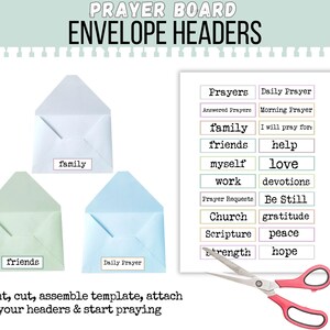 Prayer Board Kit, Prayer Board Envelopes & Headers, Printable Christian ...