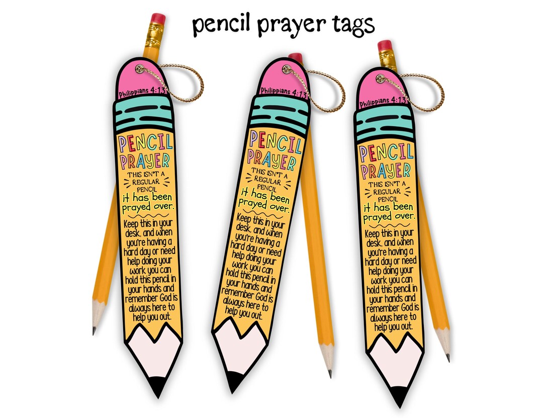 Pencil Prayer Tag, Back to School Gift for Teachers & Students, Back to ...