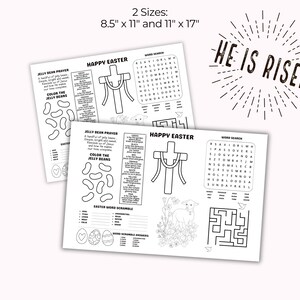 Christian Easter Placemat, Printable Easter Story Activity Coloring ...