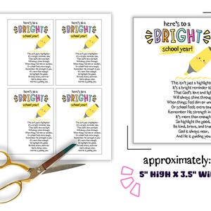 Highlighter Prayer Tags, Back to School Prayer Tag, Highlighter Tags ...