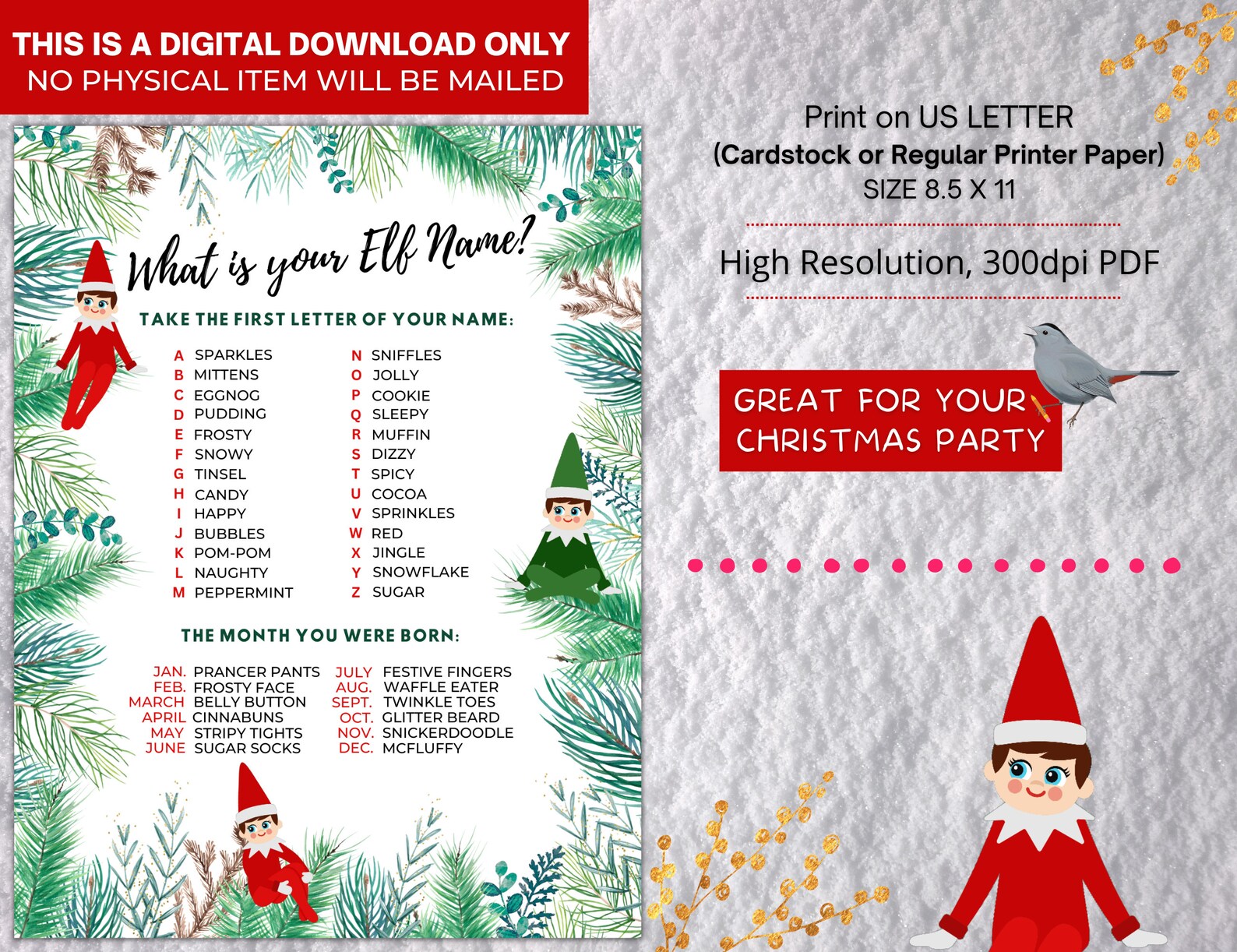 Elf Name Game Christmas What's Your Elf Name With Name - Etsy