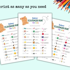 Kids Indoor Rainy Day Scavenger Hunt Printable Indoor Treasure Hunt for ...