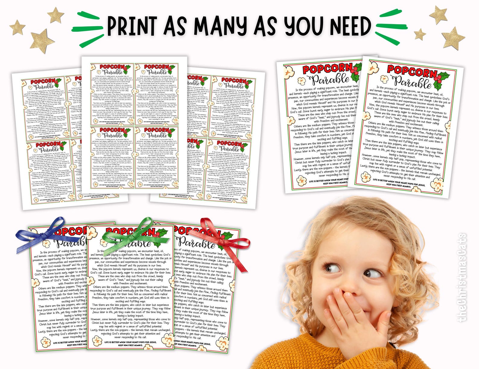 Christmas Popcorn Parable Printable, Parable of the Popcorn Lesson ...
