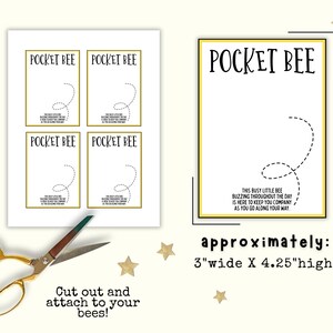 Printable Pocket Bee Cards for Crochet Bees, Bee Charms, Amigurumi Bees ...