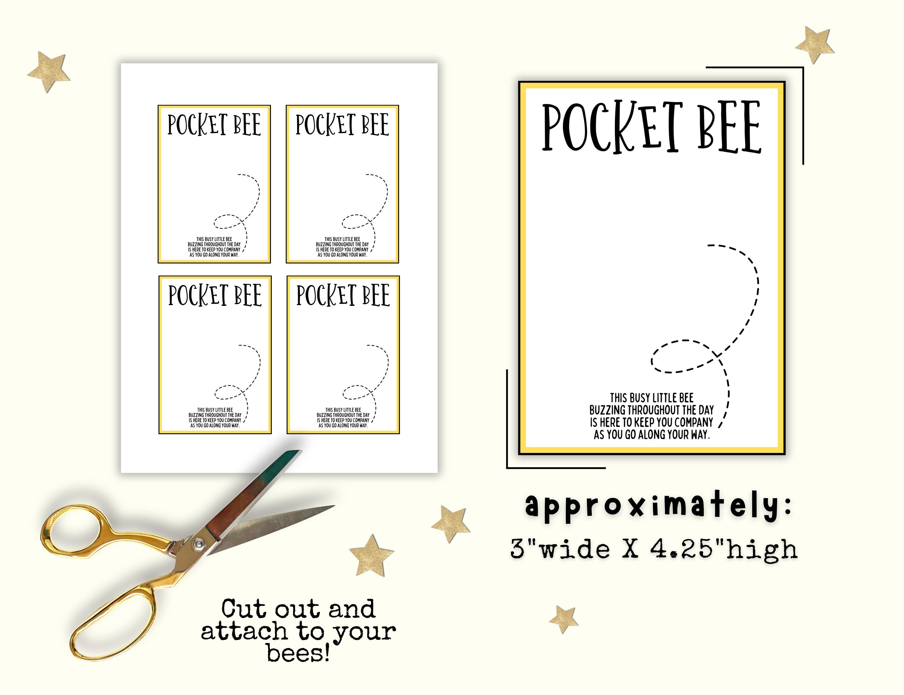 Printable Pocket Bee Cards for Crochet Bees, Bee Charms, Amigurumi Bees ...