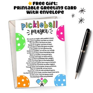 Pickleball Prayer Tags & Card, Printable Pickleball Tags, Pickleball ...