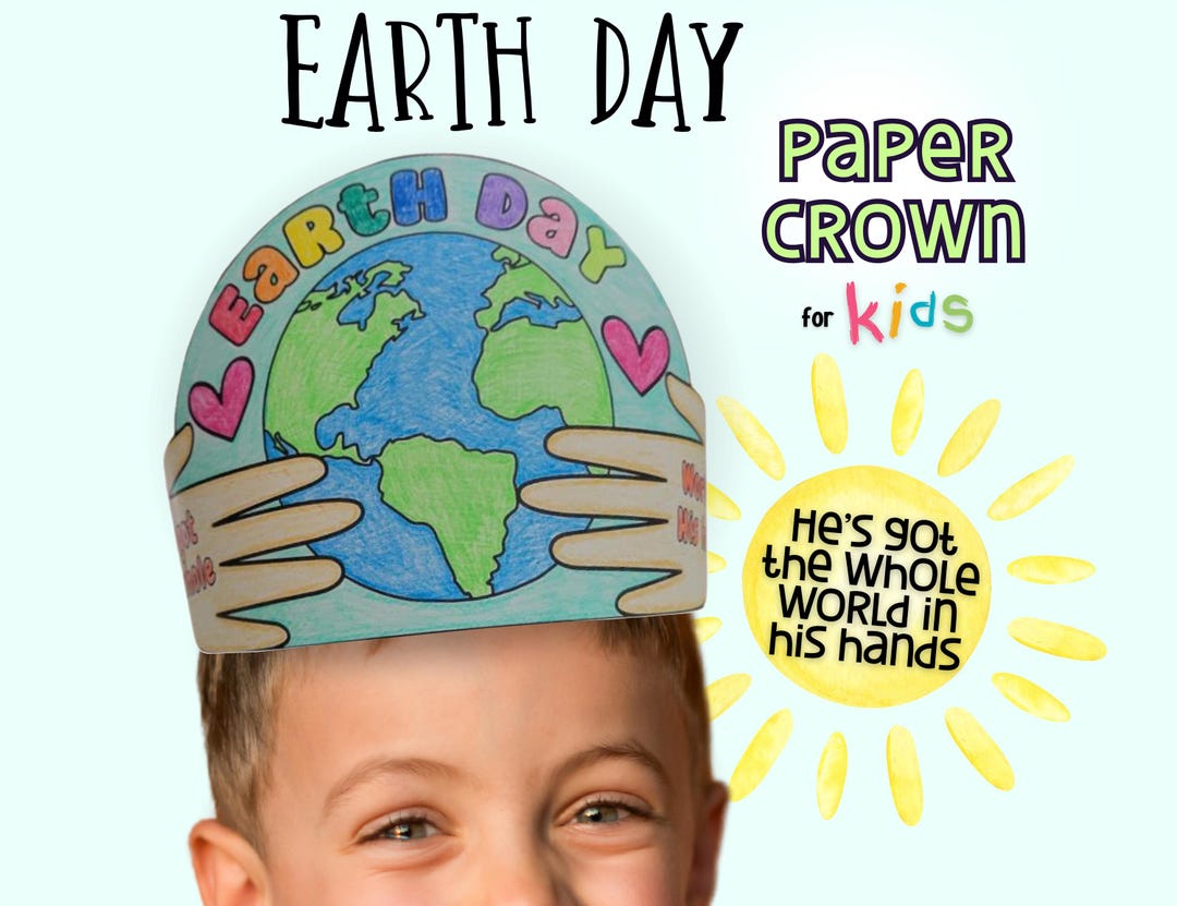 Earth Day Activity for Kids, Earth Day Printable Paper Crown, Earth Day ...