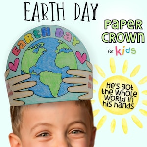 Earth Day Activity for Kids, Earth Day Printable Paper Crown, Earth Day ...