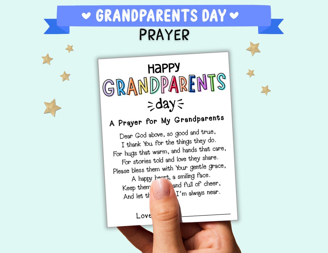Grandparents Prayer, Grandparents Day Prayer Card, Happy Grandparents ...