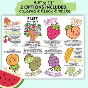 Fruit of the Spirit Kids Activity, Fruit of the Spirit Craft, Printable ...