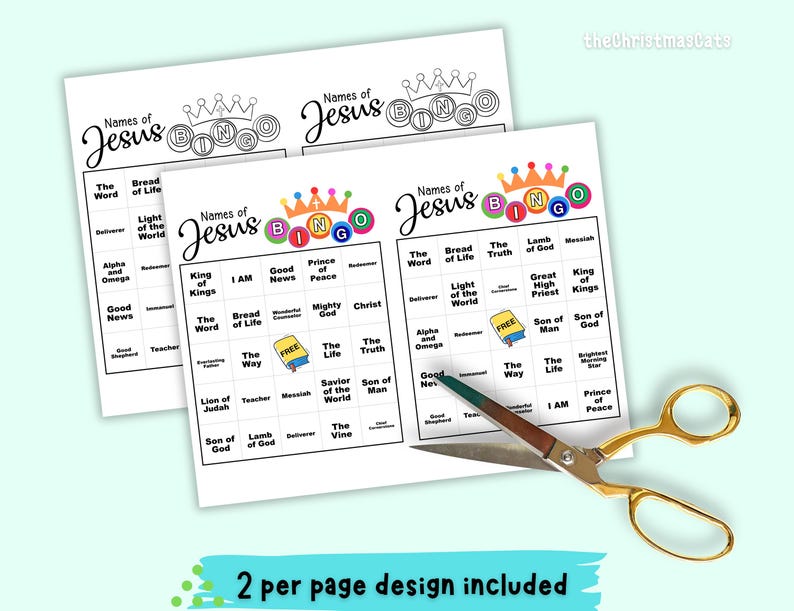 Names of Jesus Bingo Game, Printable Christian Game for Church Party or ...