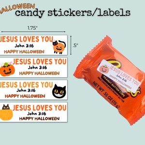 Christian Halloween, Printable Stickers Labels for Candy, Christian ...