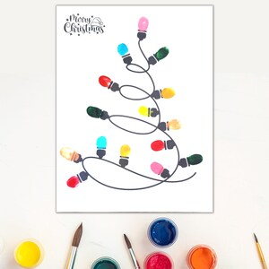Christmas Tree Lights Fingerprint Craft, Thumbprint Craft for Kids ...