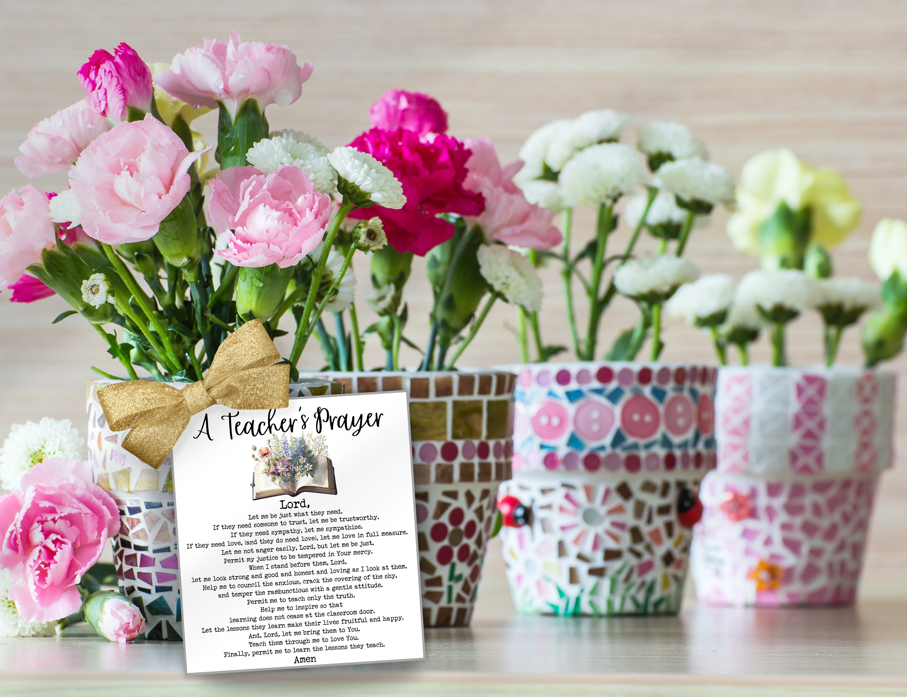 Teacher's Prayer Printable Gift Tag Cards for Teachers in Christian ...