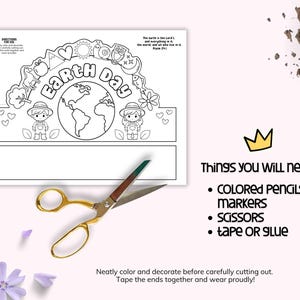 Earth Day Activity for Kids, Earth Day Printable Paper Crown, Earth Day ...