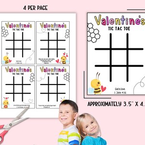Bumble Bee Valentines Cards With Bible Verses, Tic Tac Toe Valentines ...